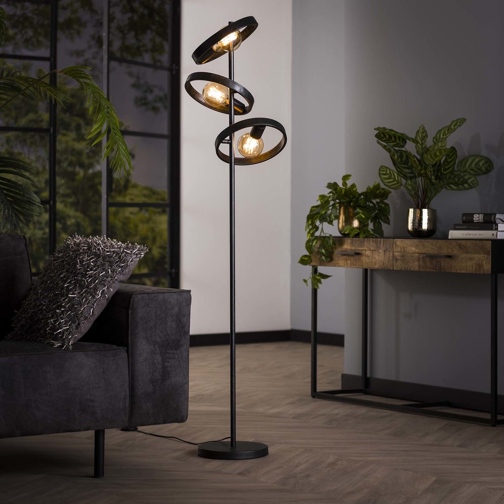 Moderne - Industriële - Vloerlamp - 3 Lichts - Charcoal - Hera