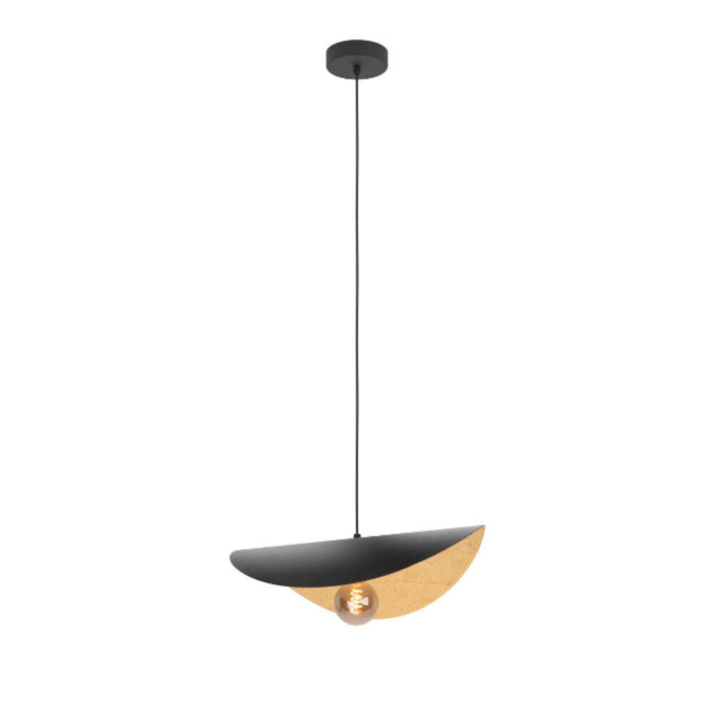 Industriële - hanglamp -1-lichts - zwart goud -41 cm - Saceda