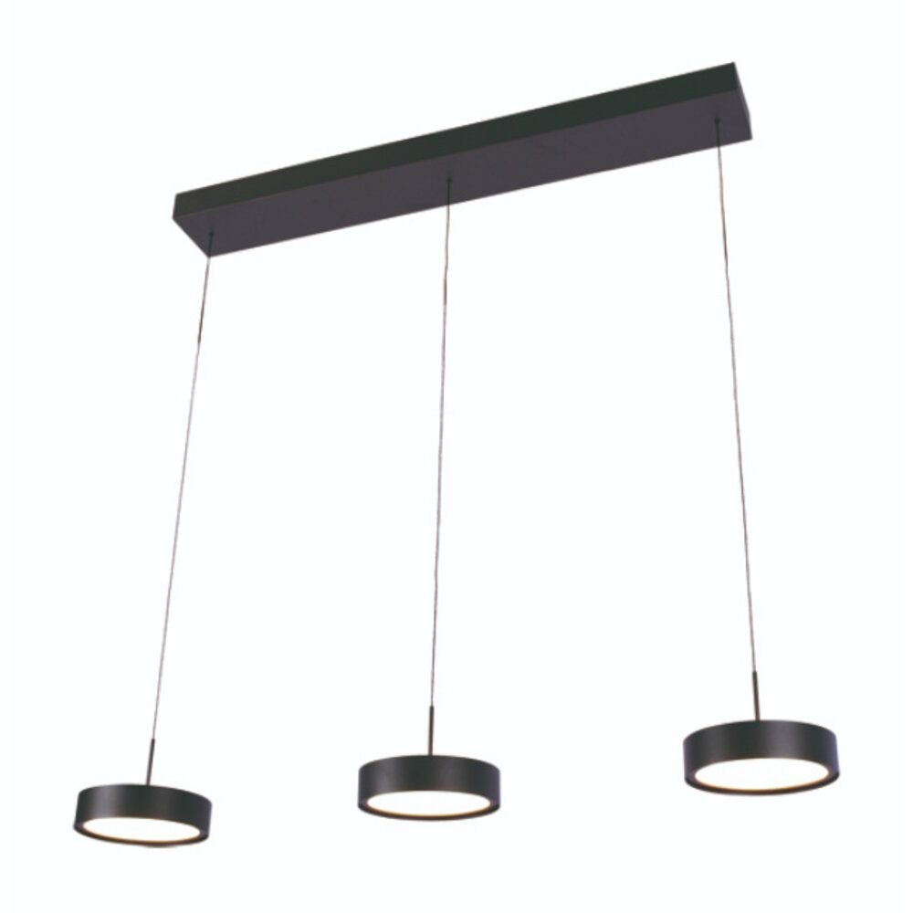 Moderne - hanglamp - 3-lichts - balk - zwart - Alieno
