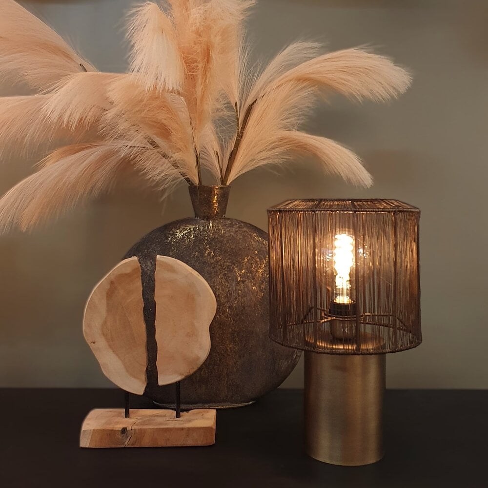Landelijk - Retro- Tafellamp - Antique Brass - Bronzi
